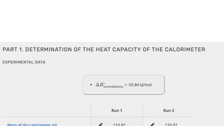 1302A Post Lab 1: Heat Capacity of Calorimeter Experiment - Studocu