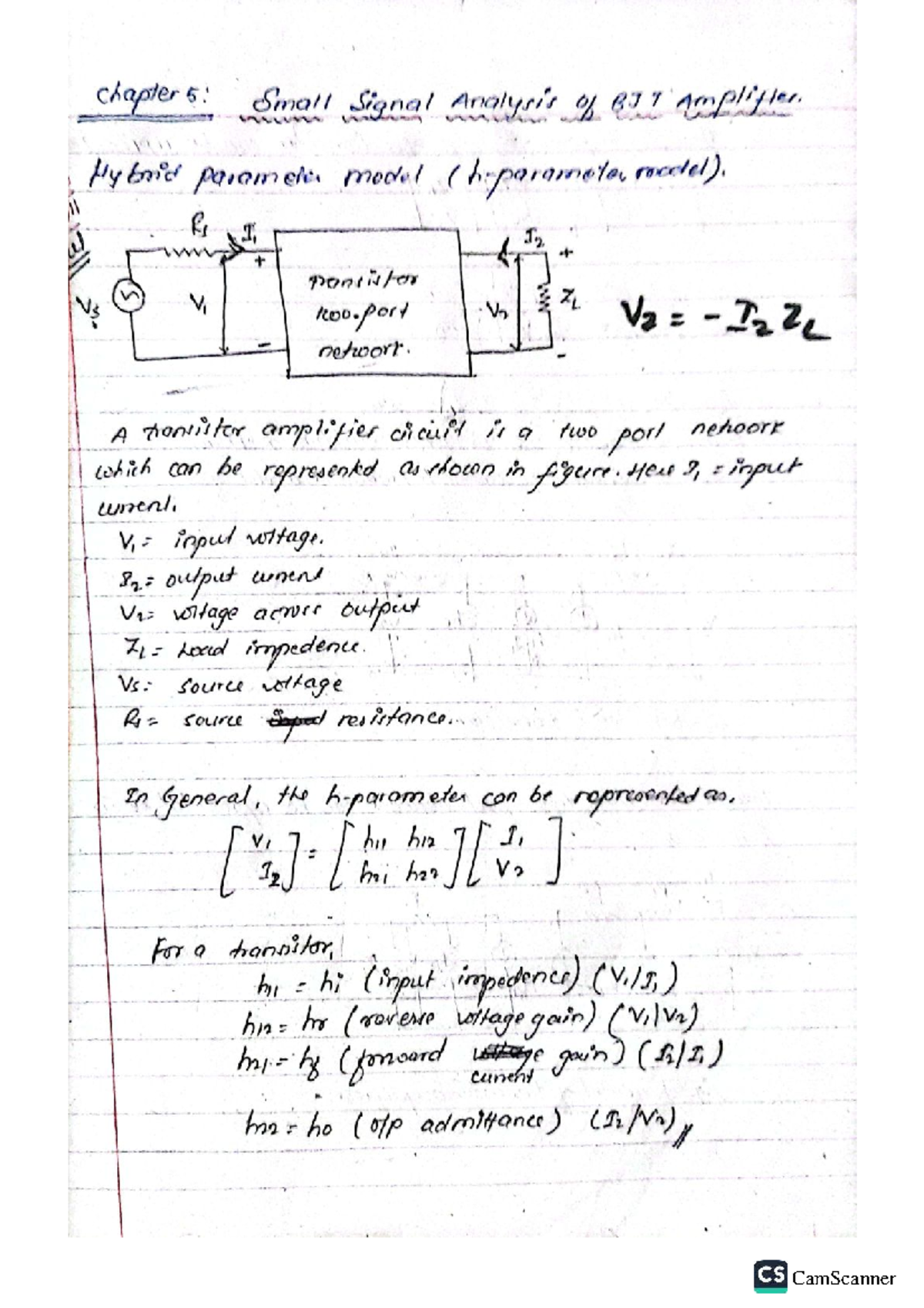Chapter 5: Small Signal Analysis of BJT Amplifier and JFET ...