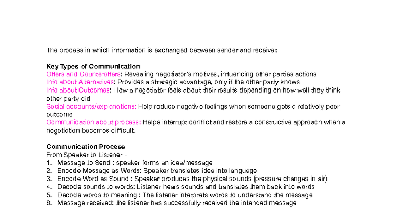 2NG3 - Chapter 7: The Communication Process in Negotiations - Studocu