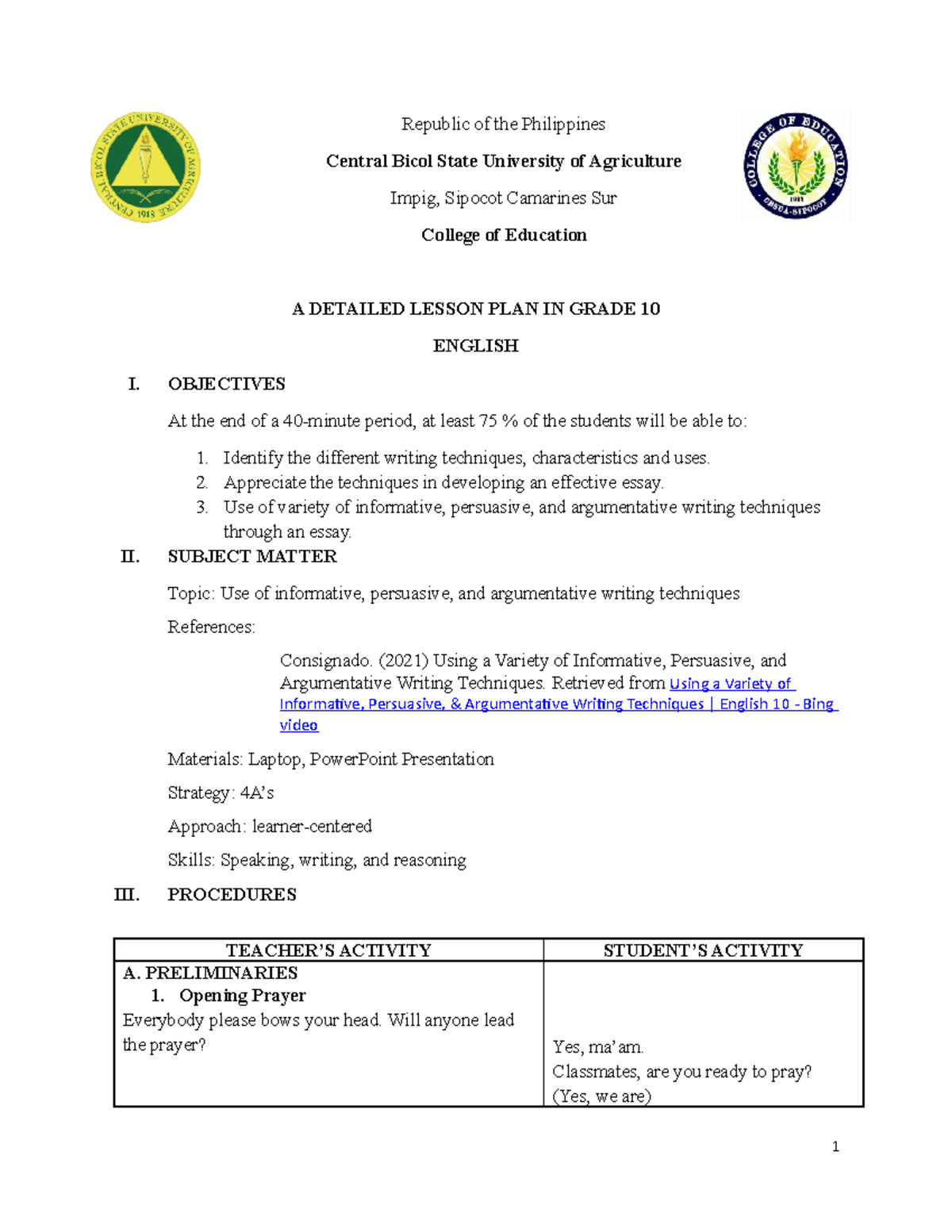 use of informative, persuasive, and argumentative writing techniques ...