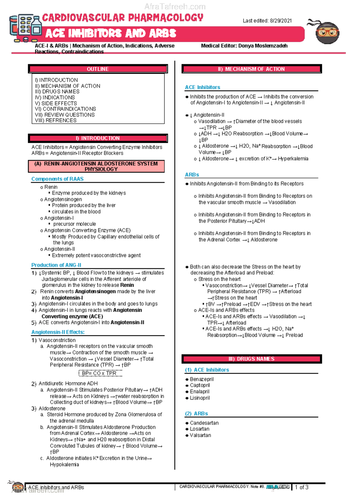 ACE-I & ARBs: Mechanism, Indications, Adverse Effects ...