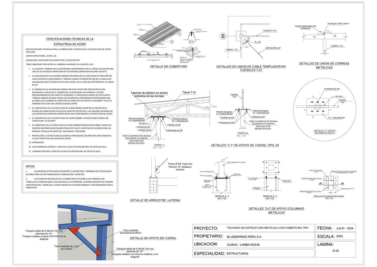 3. Detalles Constructivos - Proyecto de Techo Metálico Estructural ...