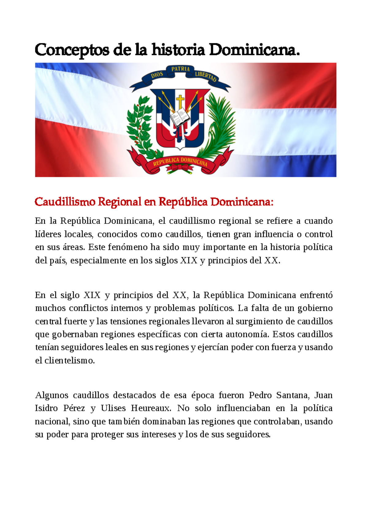 Historia Política y Económica de la República Dominicana (HIST 101 ...