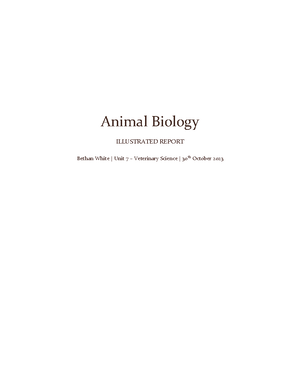 Aspects of Animal Biology Assignment - Aspects of Animal Biology ...