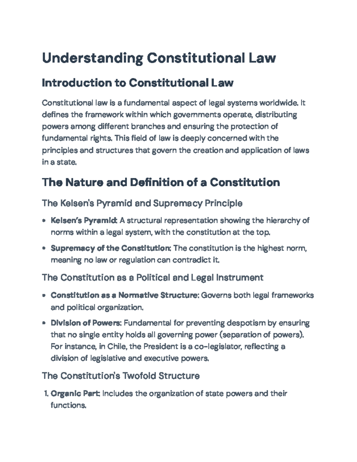 Understanding Constitutional Law: Key Principles and Structure ...