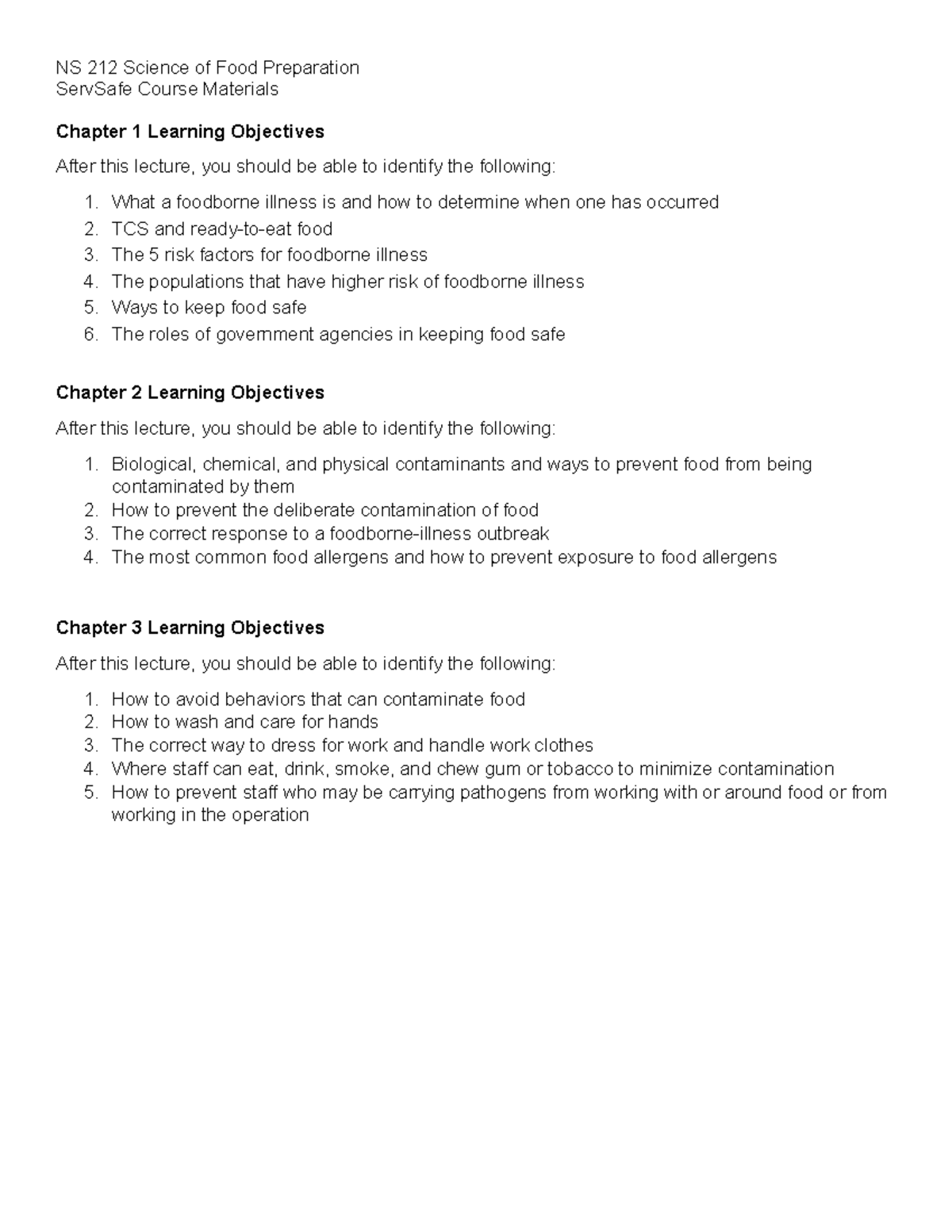 NS 212 Final Exam Study Guide: Food Safety & Preparation Principles ...