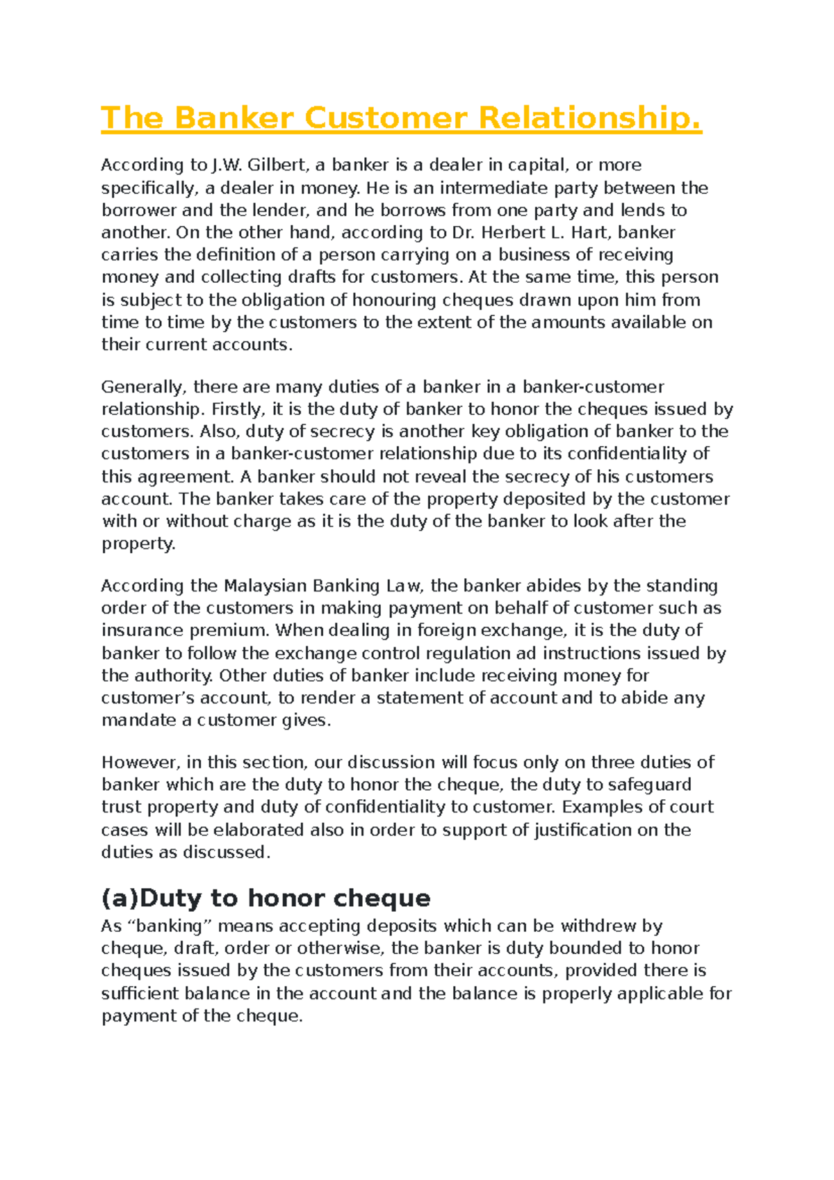 Banker-Customer Relationship: Duties and Responsibilities Explained ...
