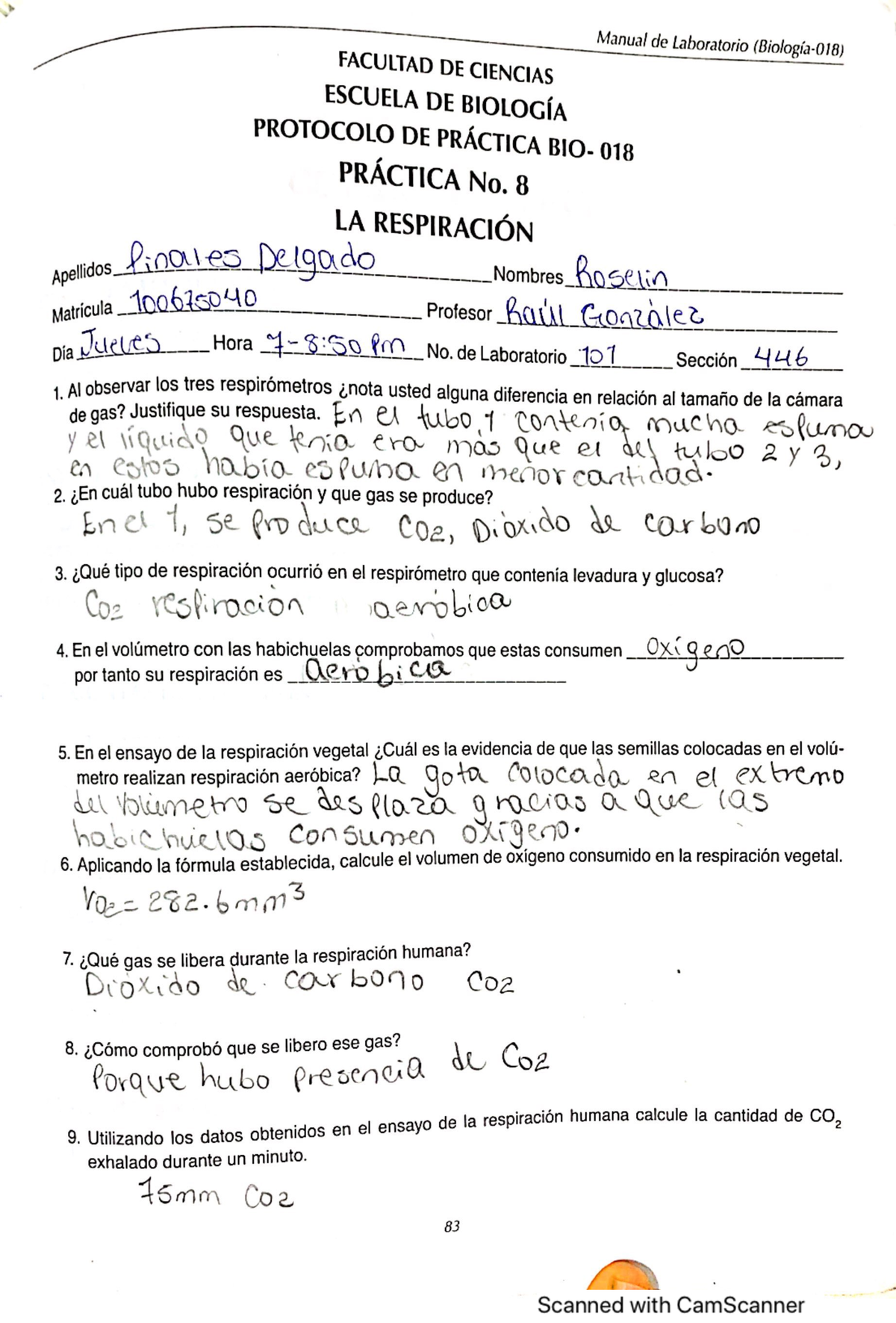 8 protocolo práctica 8 Roselin - Laboratorio de Biología Básica - UASD - Studocu