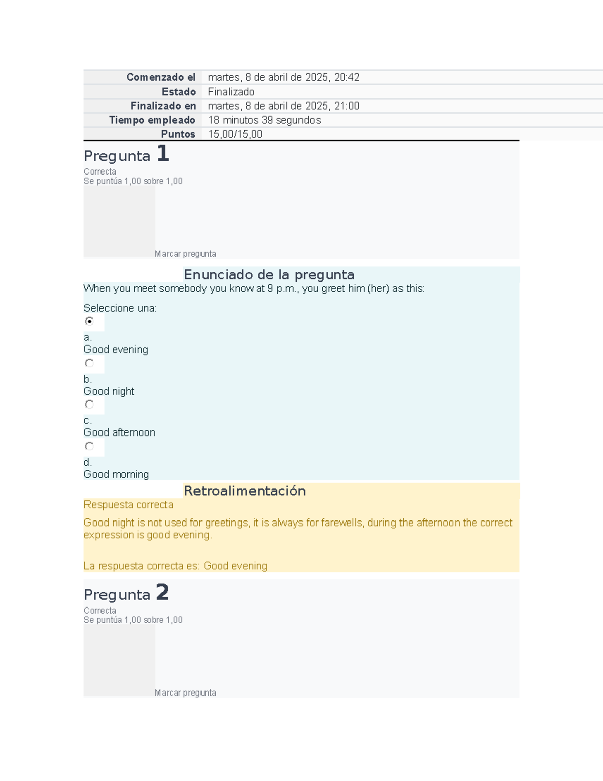 Evaluación 1: Preguntas y Respuestas del Examen Final (Curso 2025) - Studocu