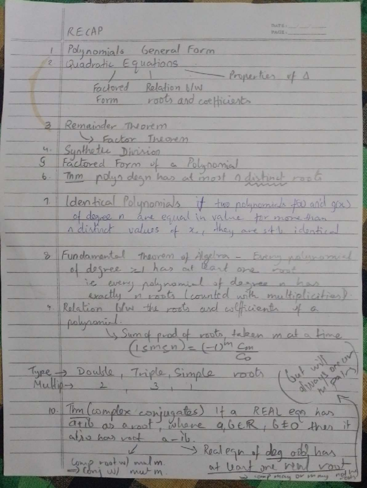 Algebra Concepts and Techniques: Semester-1 (01) Notes - Studocu