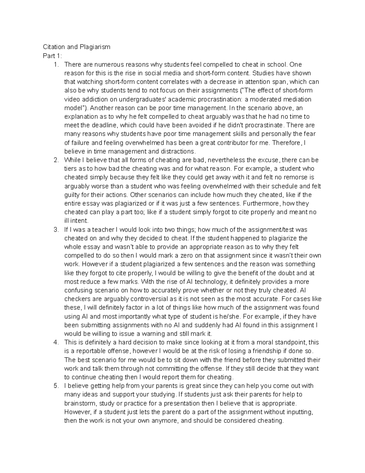 Citation and Plagiarism Part 1: Understanding Cheating Motivations ...