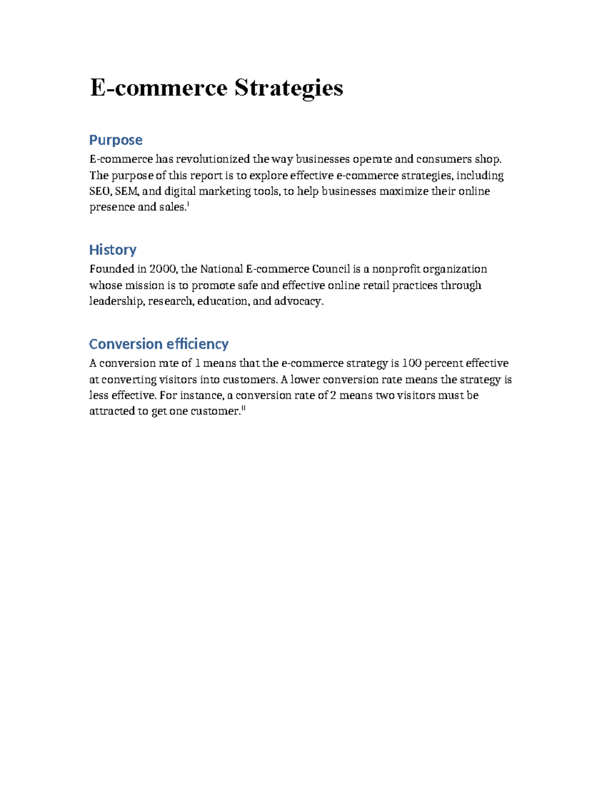 E-Commerce Strategies: A Detailed Guide for Project 1 - Studocu