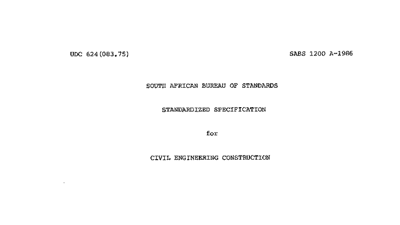 SABS 1200 General Specification for Civil Engineering Construction ...
