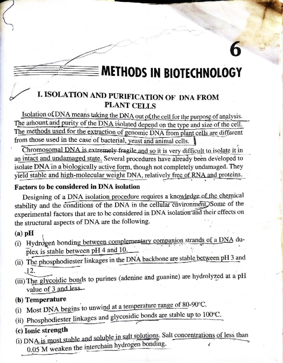 Methods in Biotechnology: Isolation & Purification of DNA from Plant ...