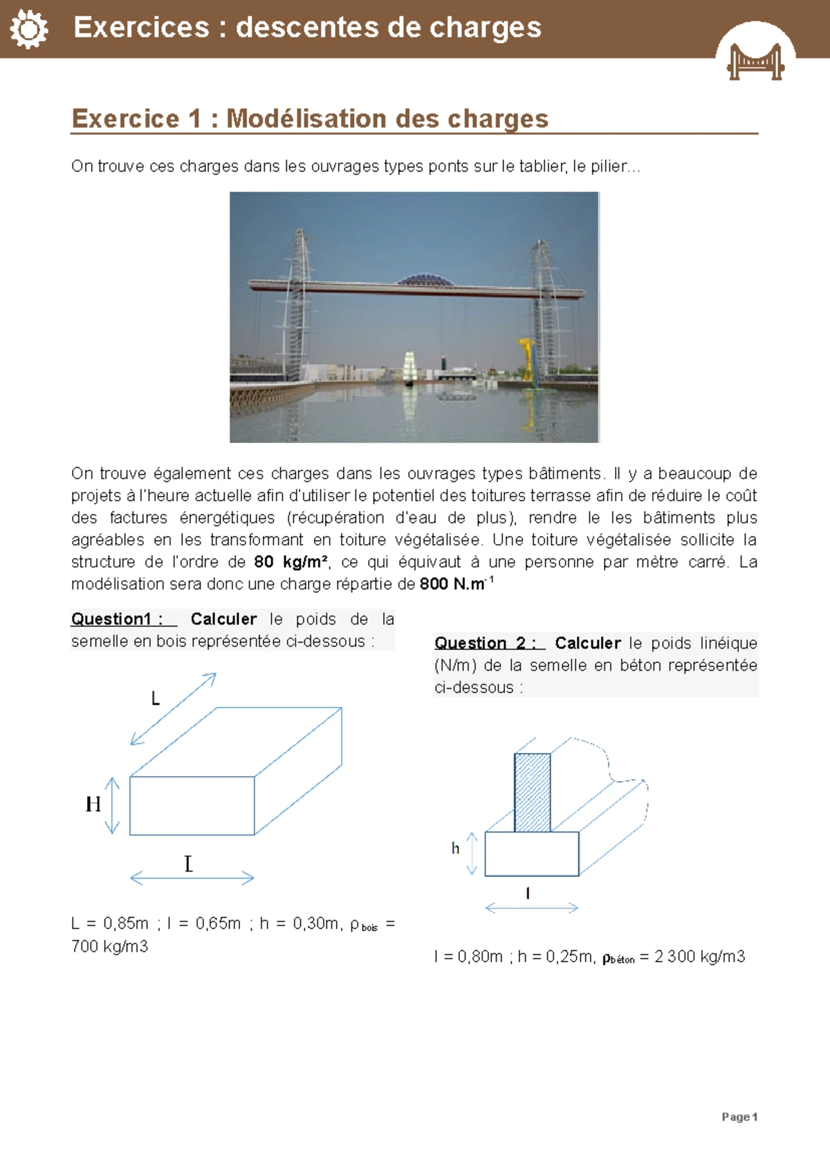 Chapitre 2 Descente des charges - 1 CHAPITRE 2 : CALCULS DE CHARGES ET ...