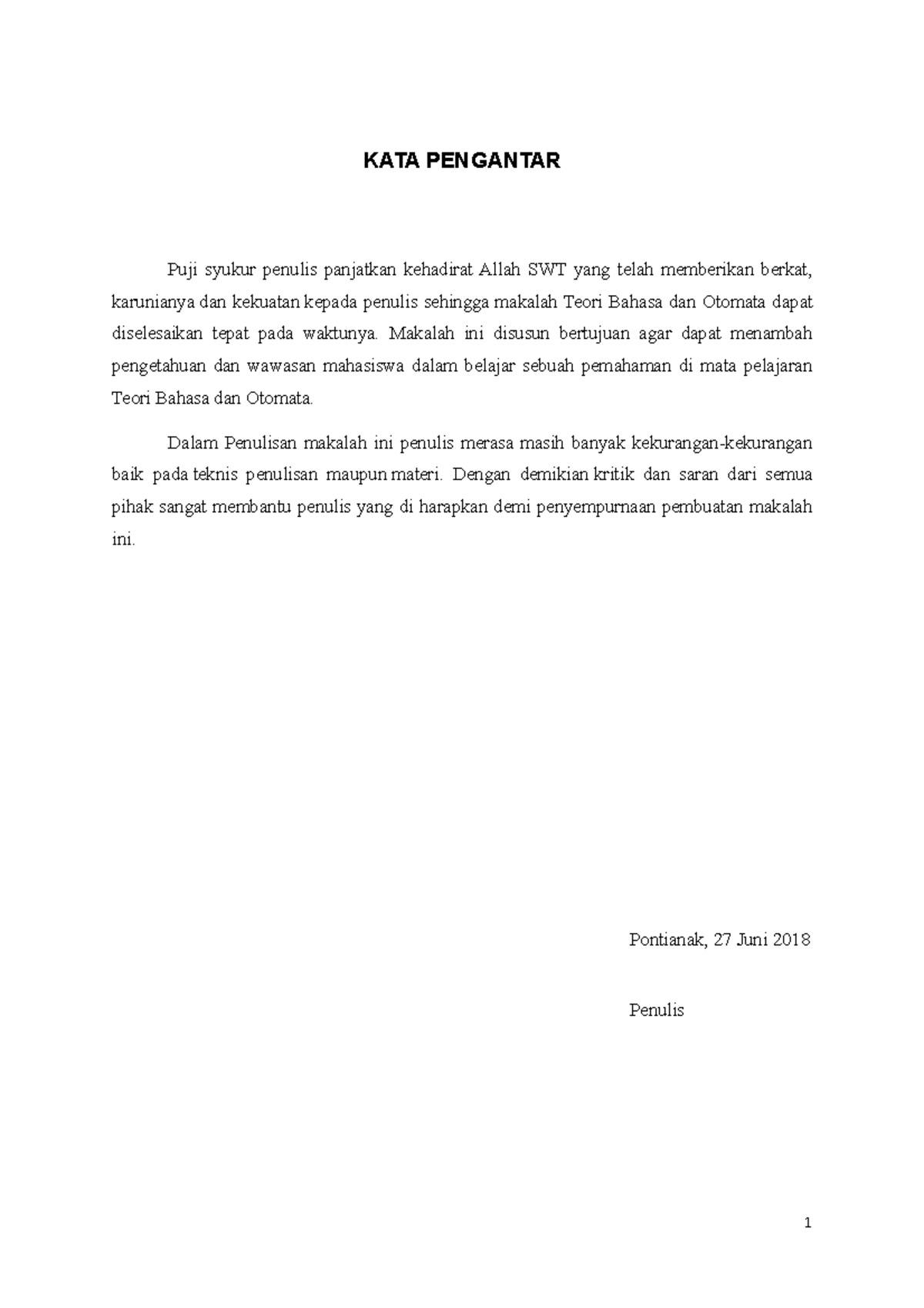 Teori Bahasa dan Otomata: Makalah Komprehensif untuk Mahasiswa - Studocu