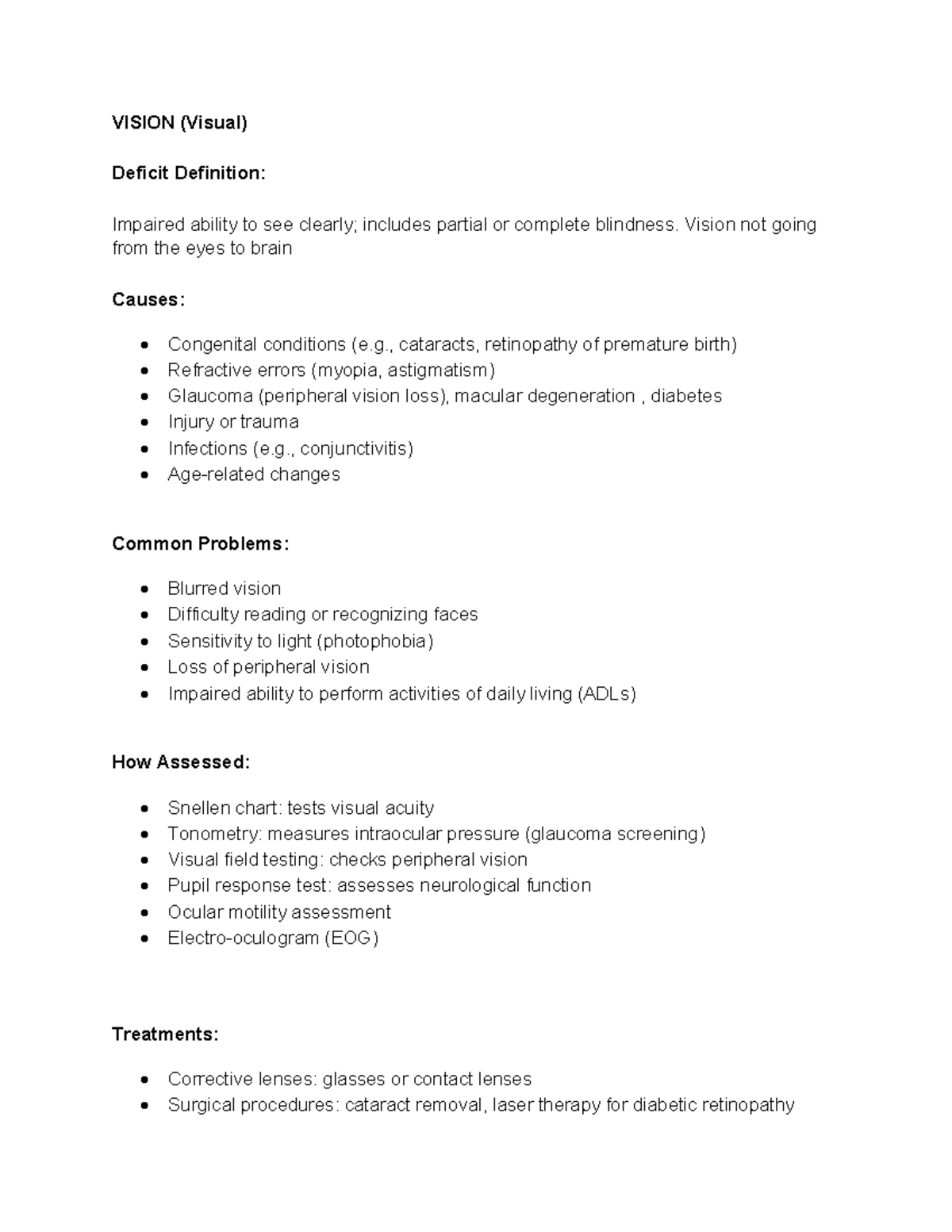 Study Guide 6: Vision, Hearing, Touch, and Smell Deficits in Nursing ...