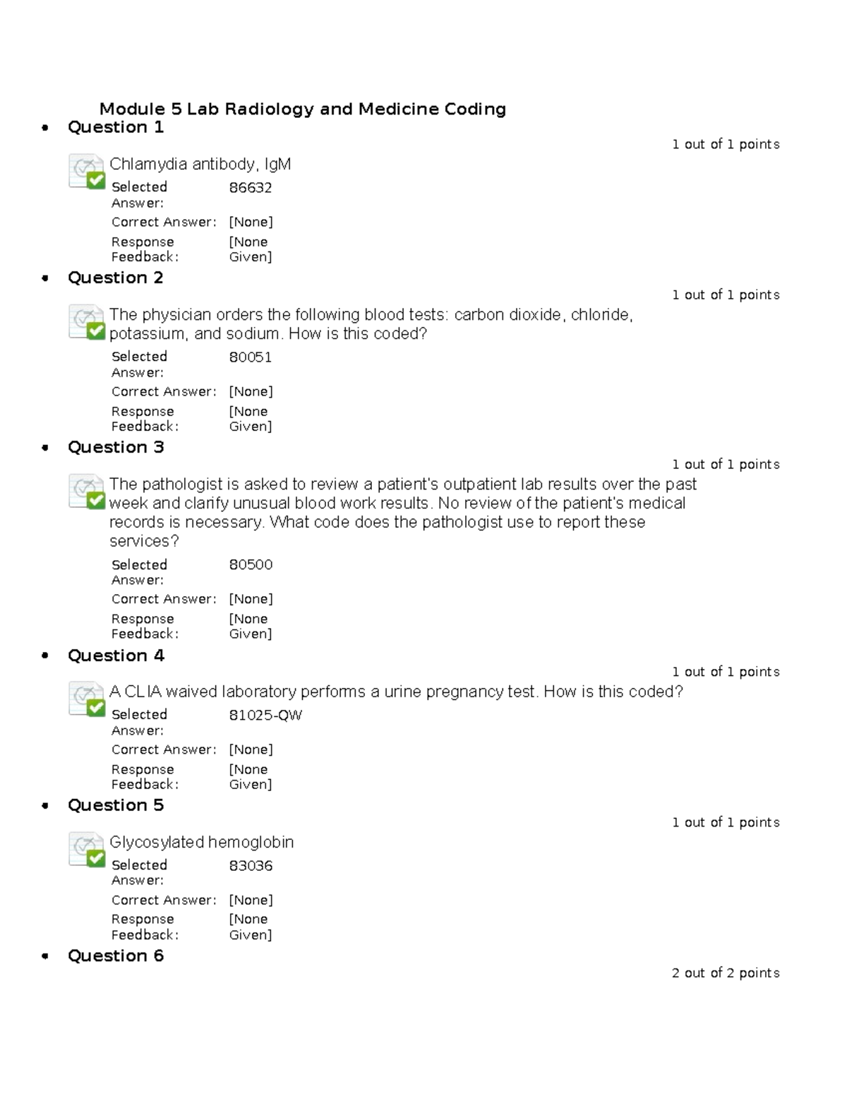 HIMM141 Module 5 Radiology & Medicine Coding Lab Questions - Studocu