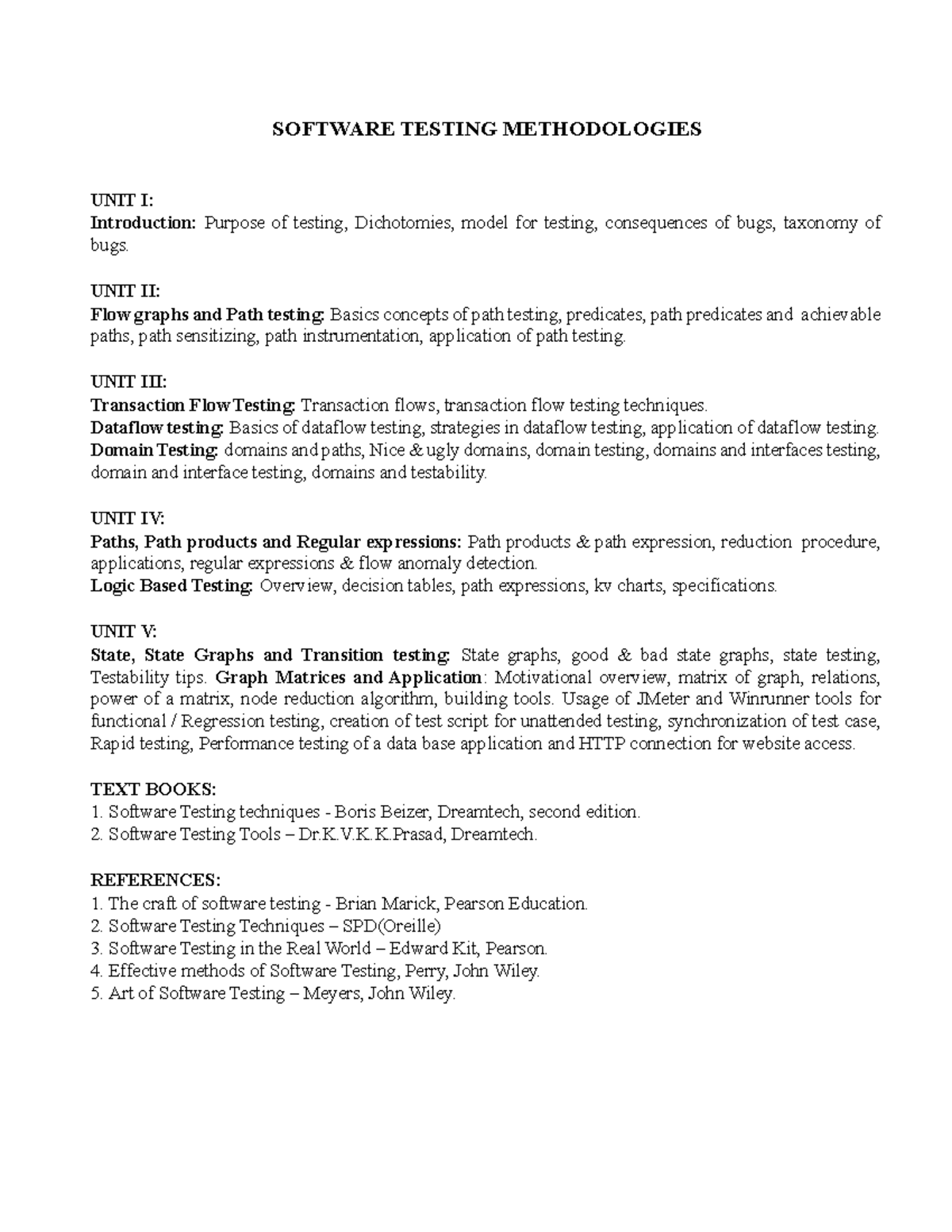 Software Testing Methodologies (STM) - Comprehensive Unit Overview ...