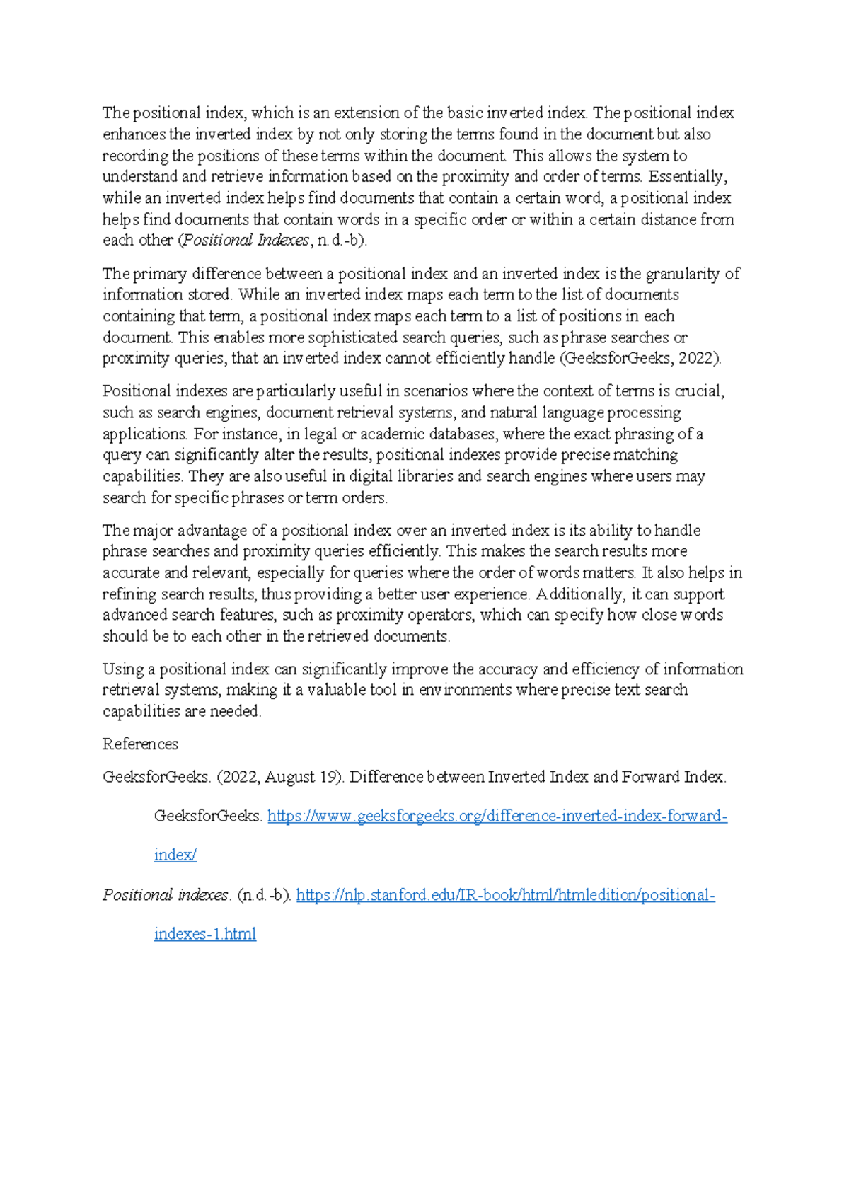 POS 101: Understanding Positional Indexes in Information Retrieval - Studocu