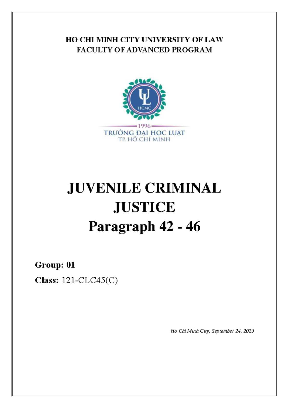 JCJ Final Exam Notes: Juvenile Criminal Justice Analysis (Paragraphs 42 ...