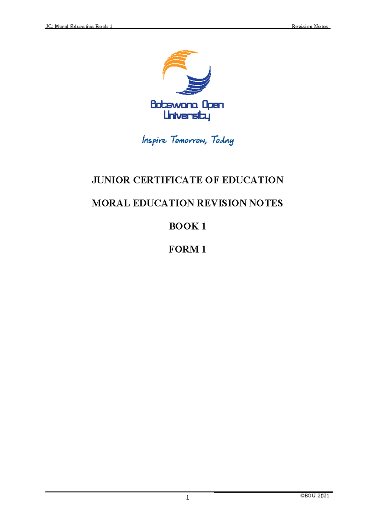 ME Moral Education Revision Notes - Book 1 for Junior Certificate - Studocu