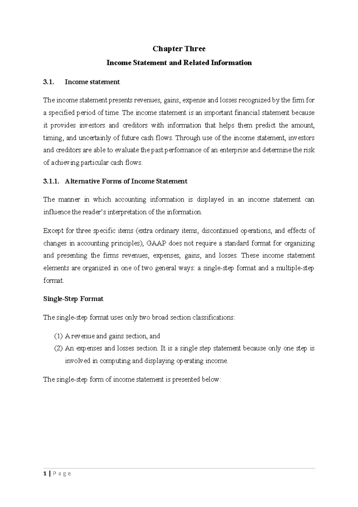Chapter III - Income Statement Insights and Student Notes - Studocu