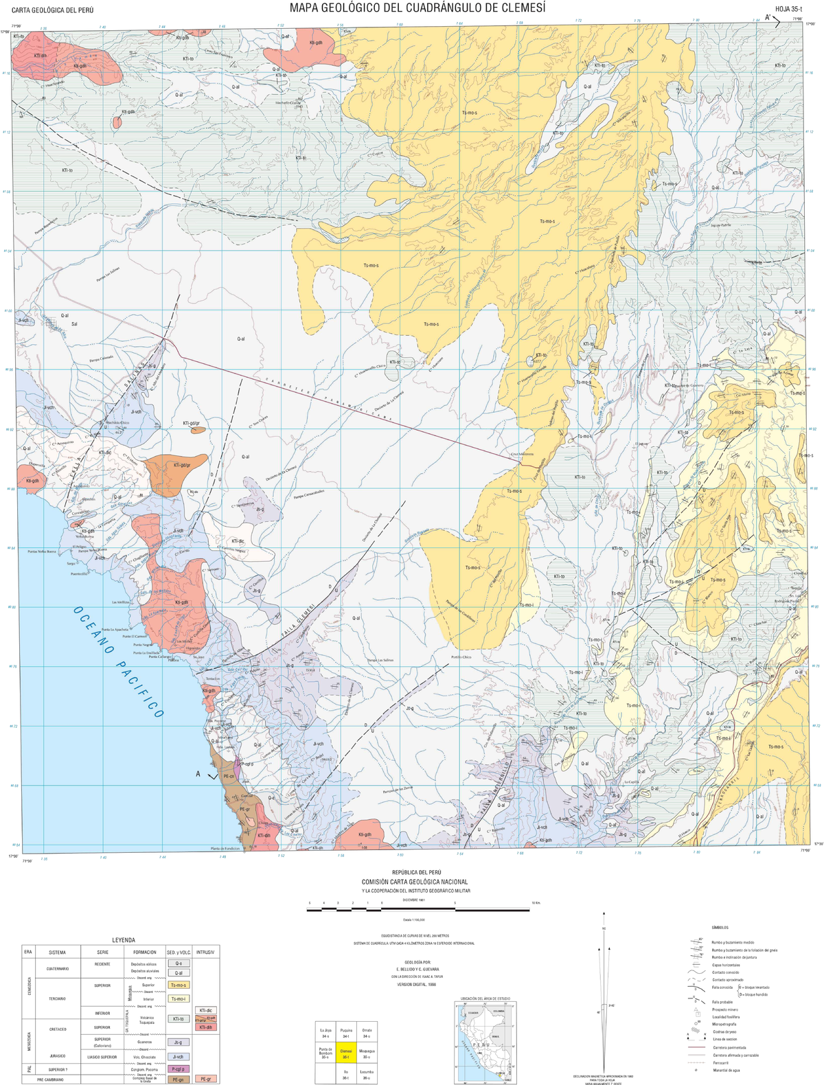 CARTA GEOLOGICA DEL PERU: Mapa Geológico de Clemesi 272 - Studocu