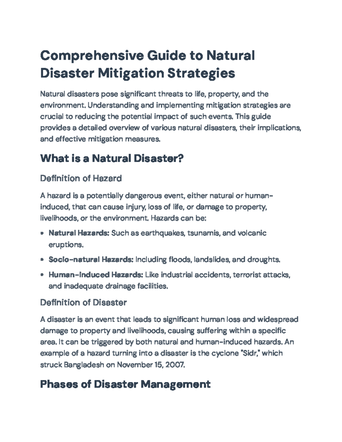 Comprehensive Guide to Natural Disaster Mitigation Strategies ...