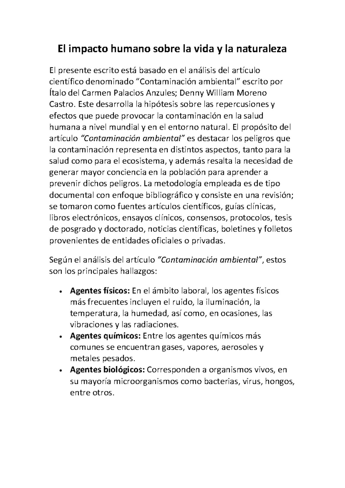 El impacto humano en la salud y el ecosistema: Análisis y hallazgos ...