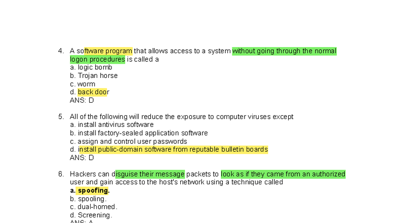 Electronic Data Interchange (EDI) Security Audit Q&A - CS101 - Studocu