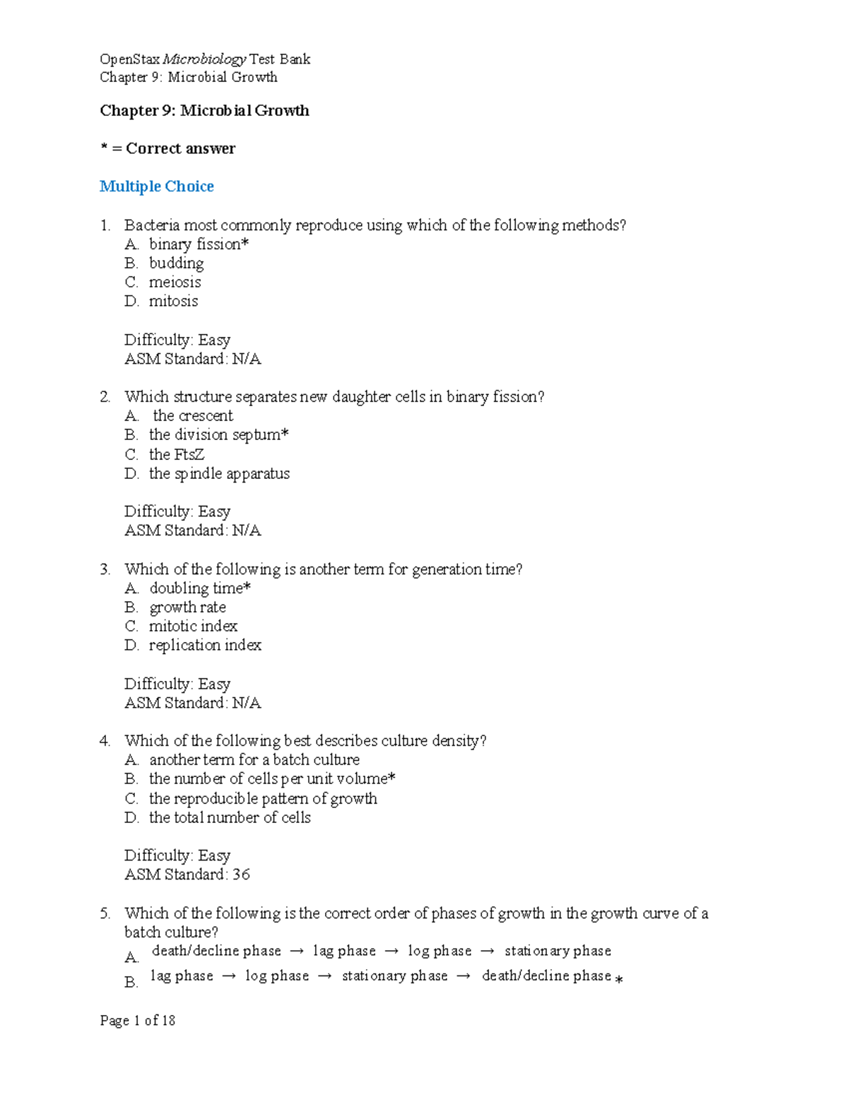 OSX Microbiology Test Bank Chapter 09: Comprehensive Review - Studocu