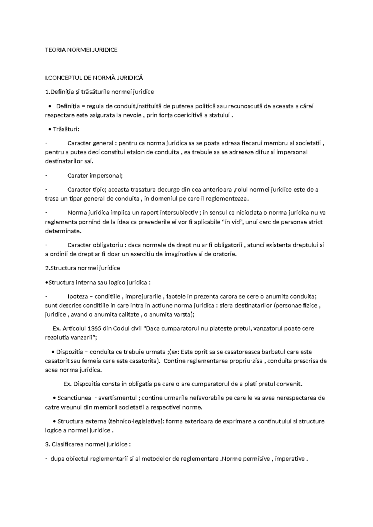 Norma juridic[ - TEORIA NORMEI JURIDICE I DE NORMĂ JURIDICĂ 1ția și ...
