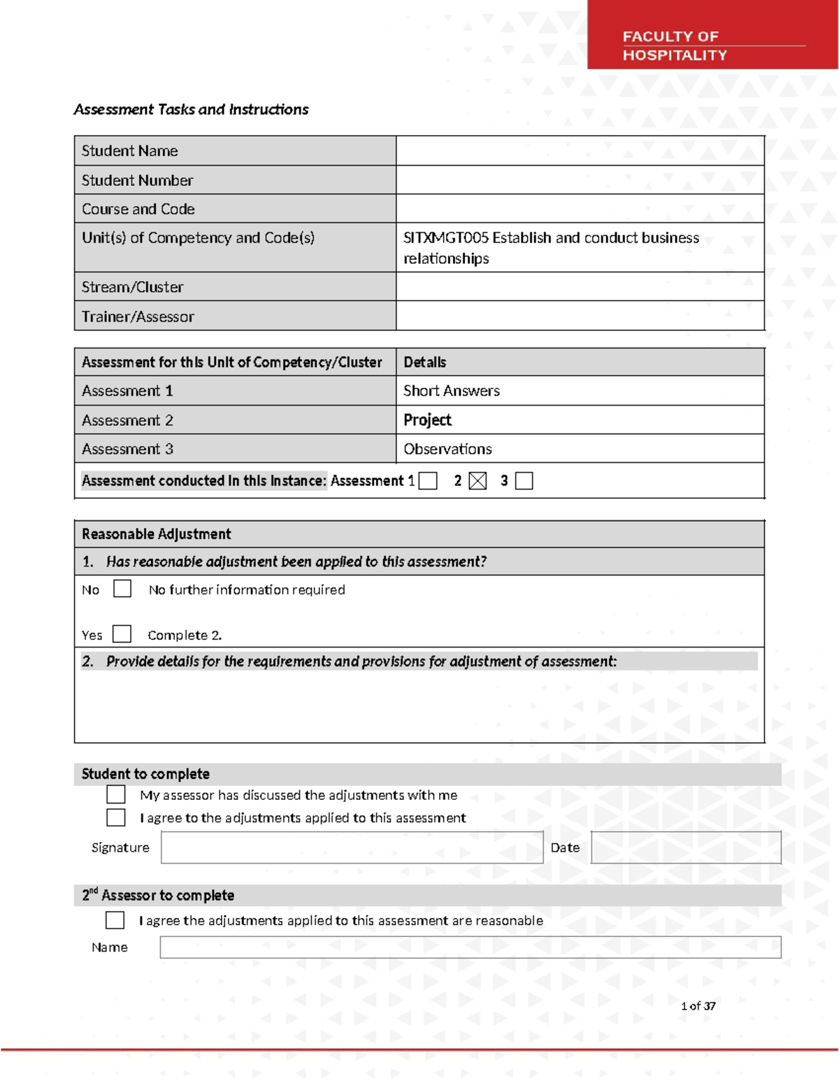 SITXMGT005 Assessment 2 - Project: Supplier Relationship Management ...