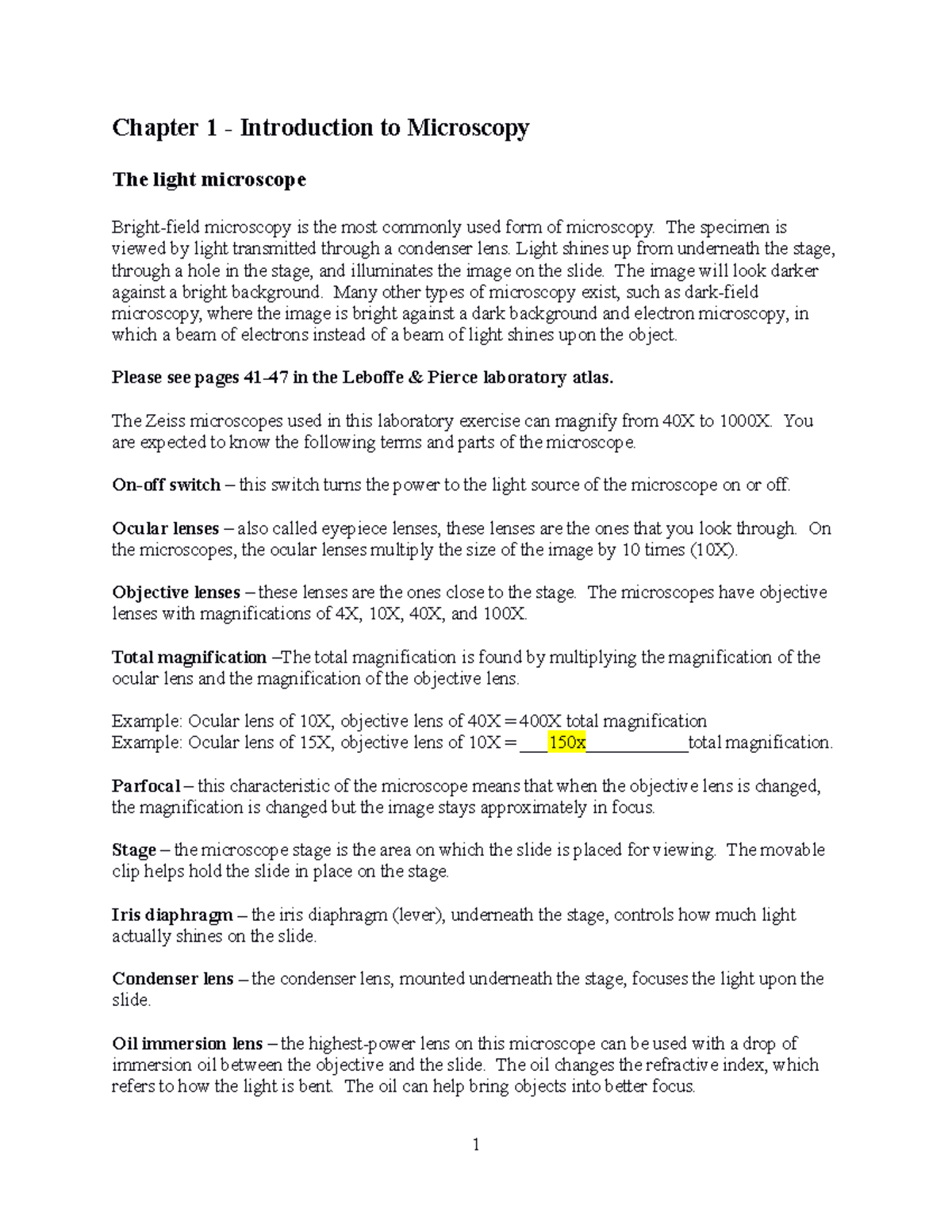 Microscopy Assignment (BIO101): Understanding Light Microscope Basics - Studocu