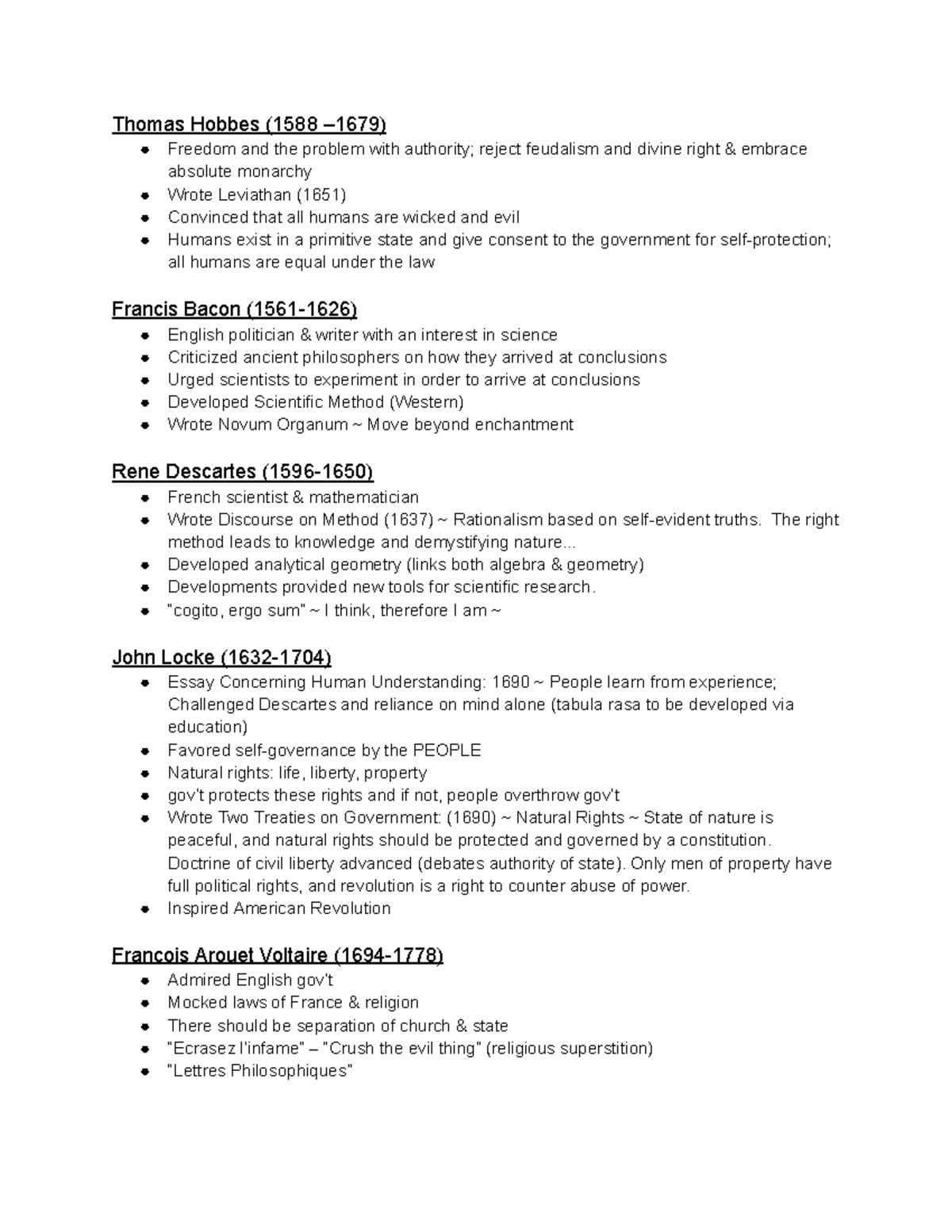 Key Figures of the Enlightenment: Hobbes, Locke, Descartes, and More ...