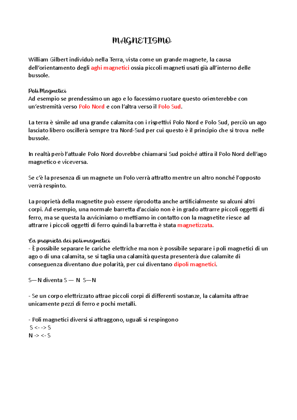 magnetismo fisica - MAGNETISMO William Gilbert individuò nella Terra ...