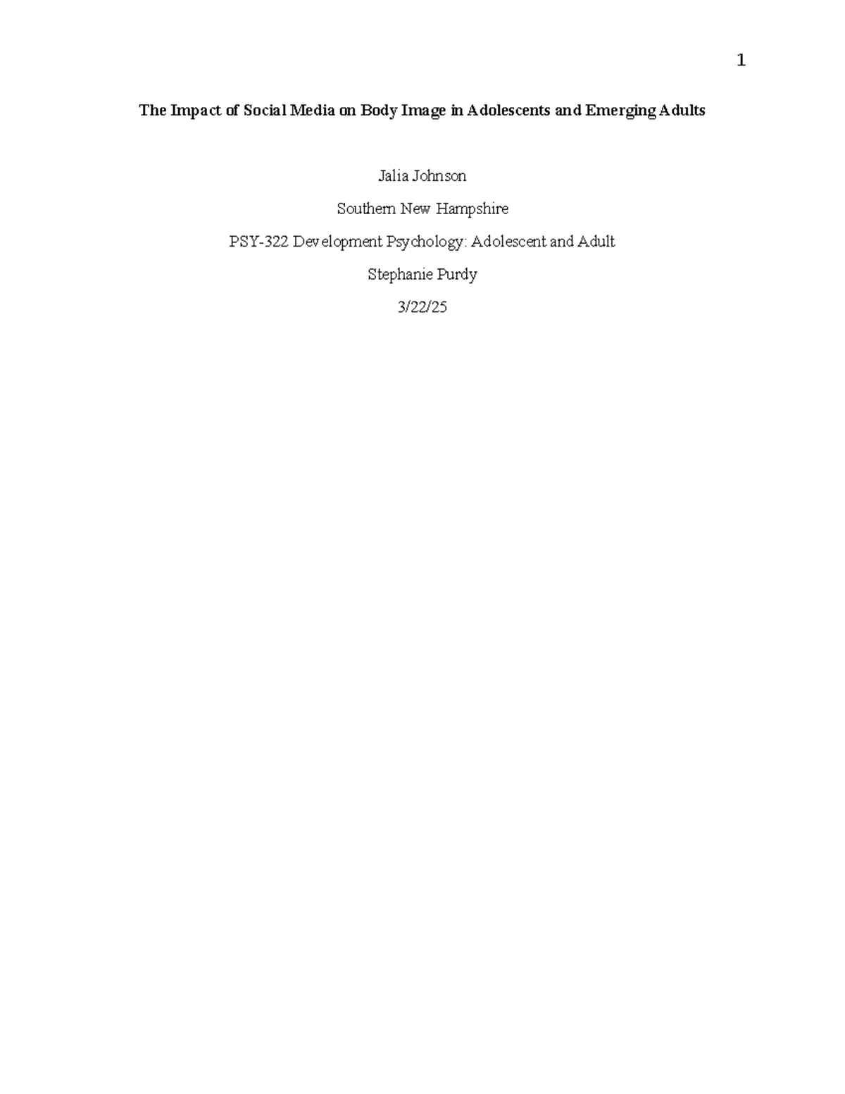 3-1 Impact of Social Media - The Impact of Social Media on Body Image ...