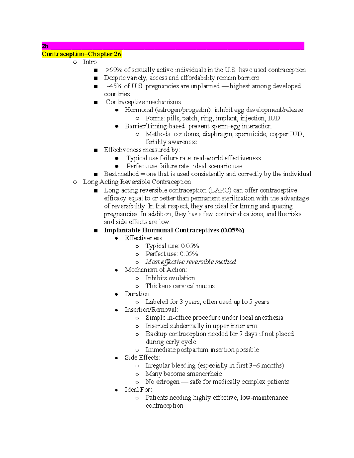 Unit 2b - Contraception, Infertility, Vaginitis, and STDs Overview ...