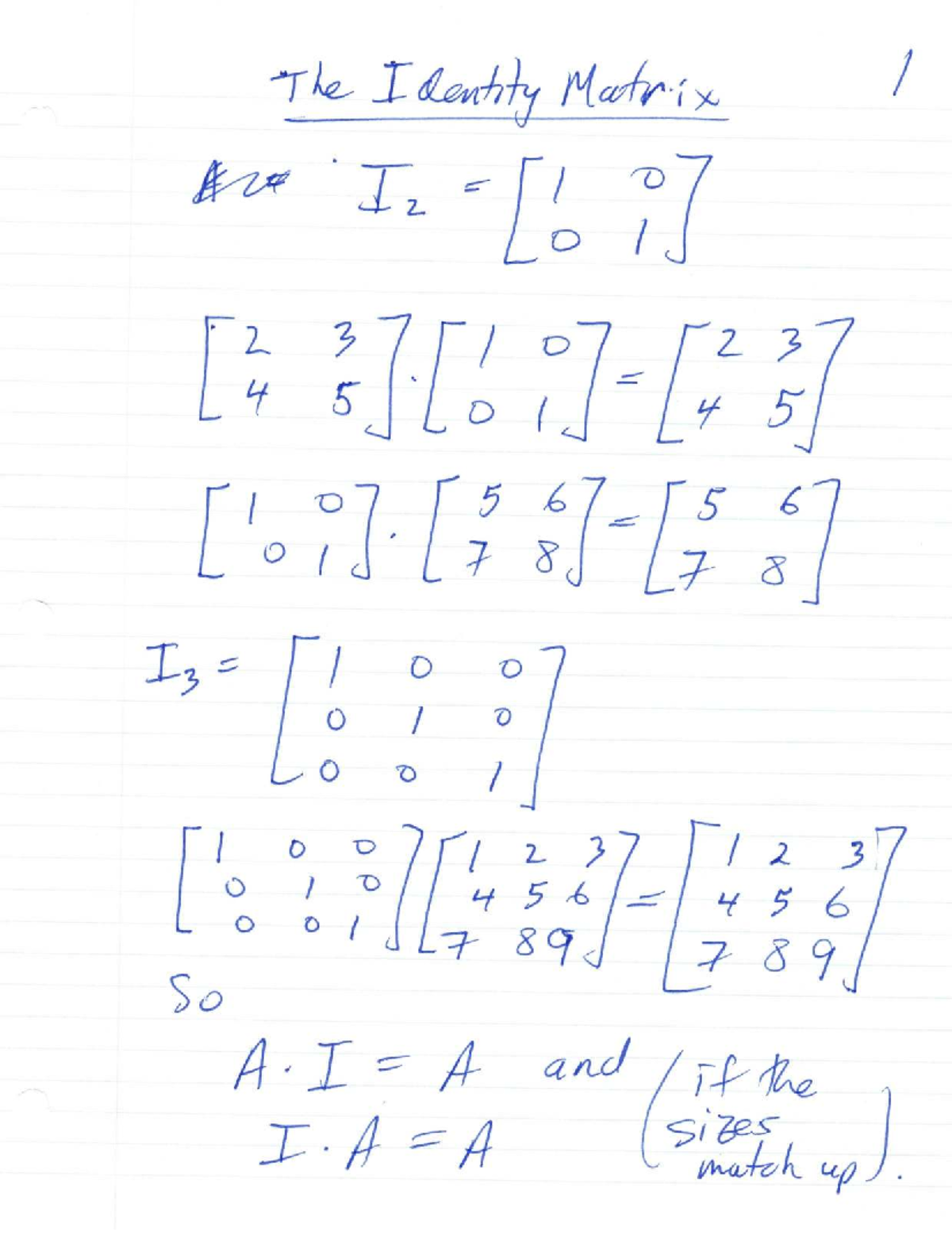 Inverse Matrices - MATH 101 Lecture Notes on Identity Matrix - Studocu