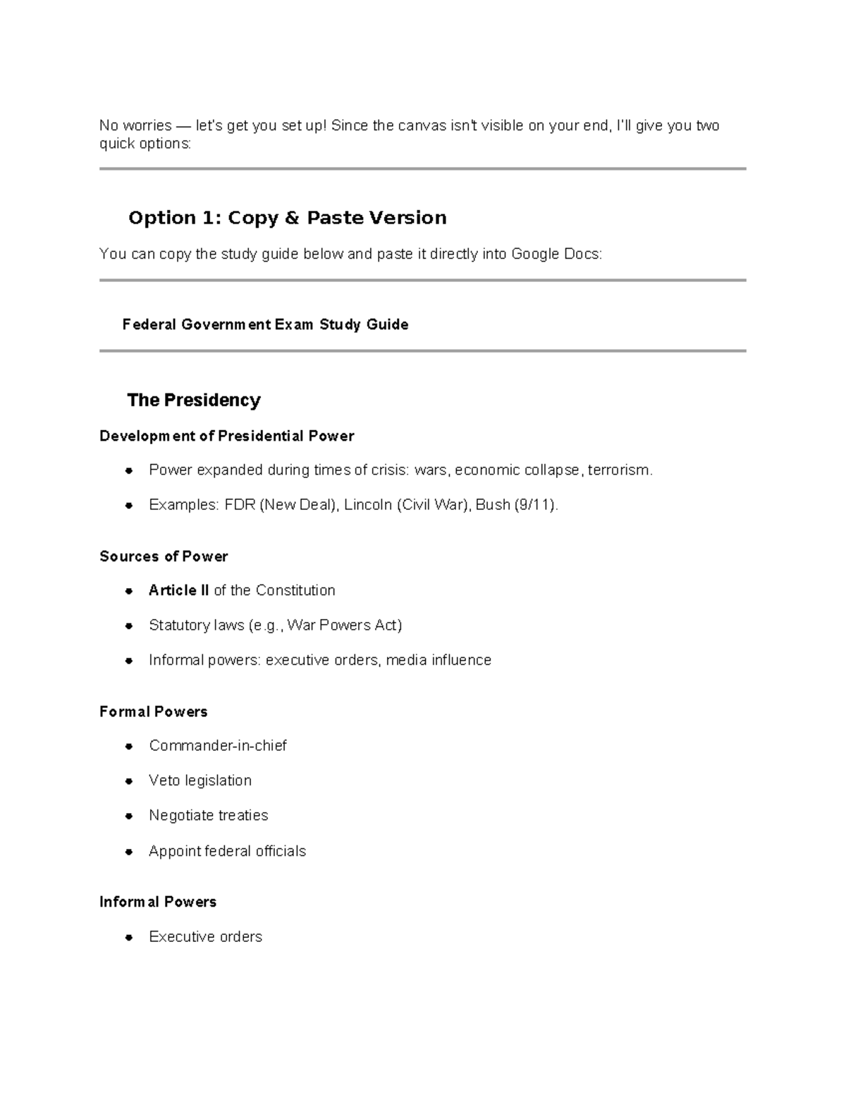 POSC 101 Final Exam Study Guide: Federal Government Overview - Studocu