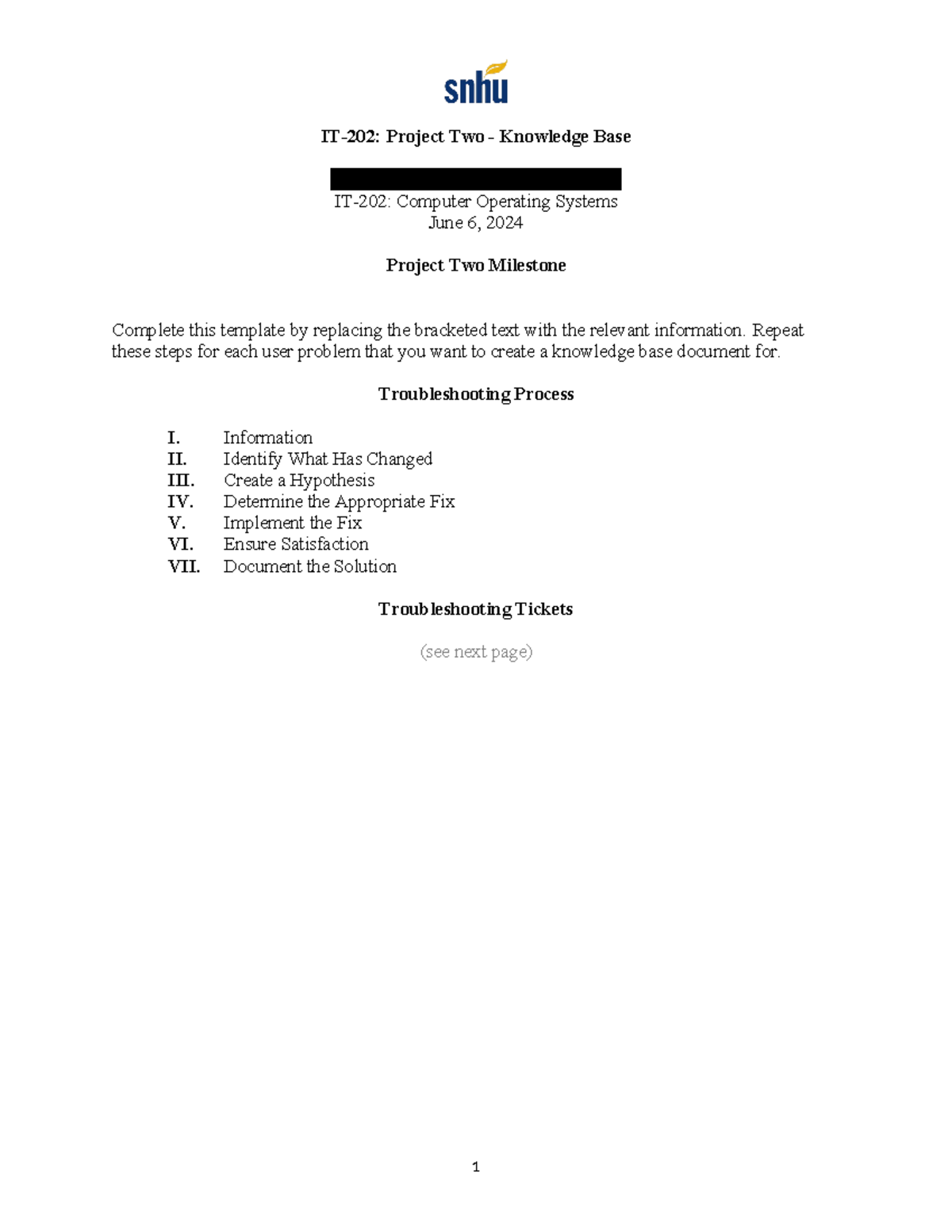 IT202 - Project Two Milestone Knowledge Base Template - Studocu