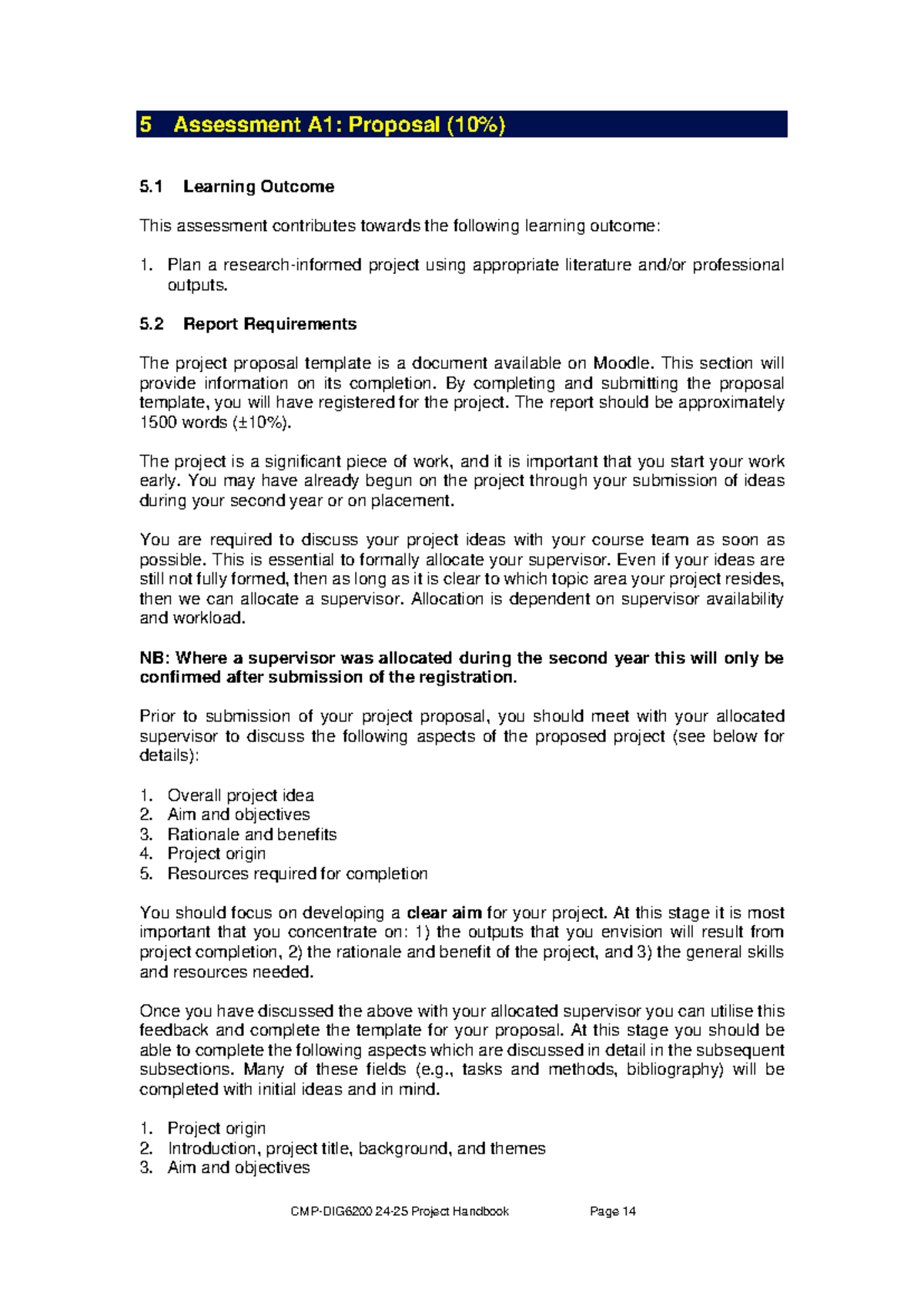 CMP-DIG6200 24-25 Project Proposal Guidelines and Requirements - Studocu