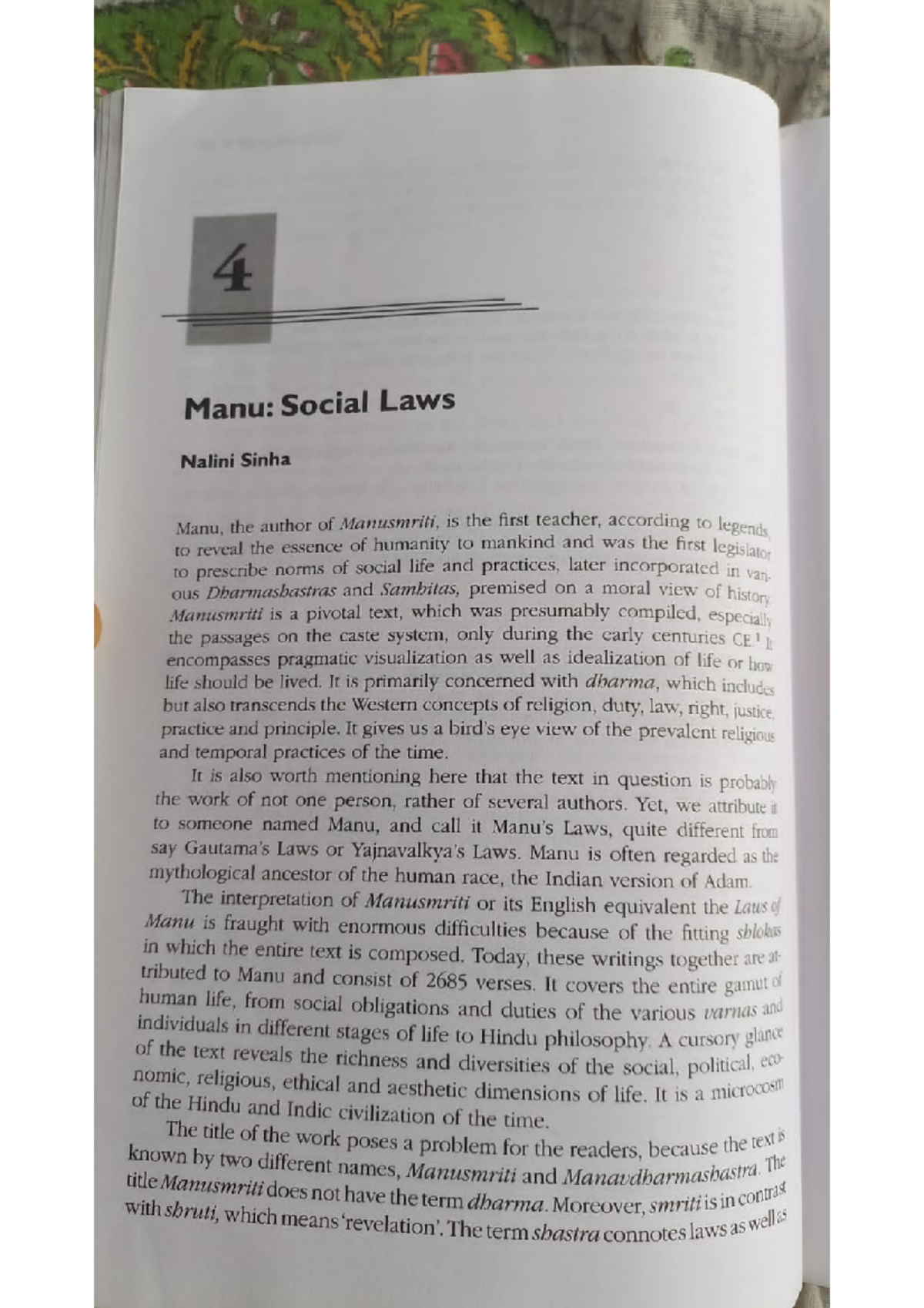 (Manu) PDF in English medium - 4 Manu: Social Laws Nalini Sinha Manu ...