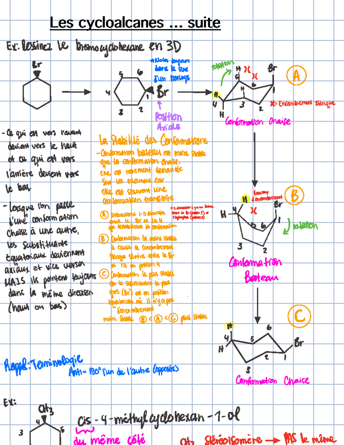 Cours 3b - Conformations des Cycloalcanes et Stéréo-isomères - Studocu