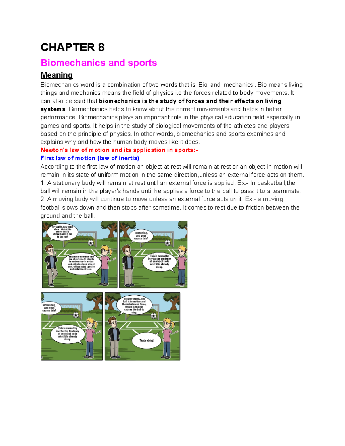 Biomechanics & Sports - ped - CHAPTER 8 Biomechanics and sports Meaning ...
