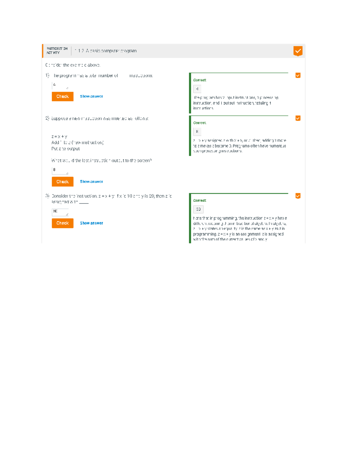 1.1.2 Participation Activity: Basics of Computer Programming - Studocu