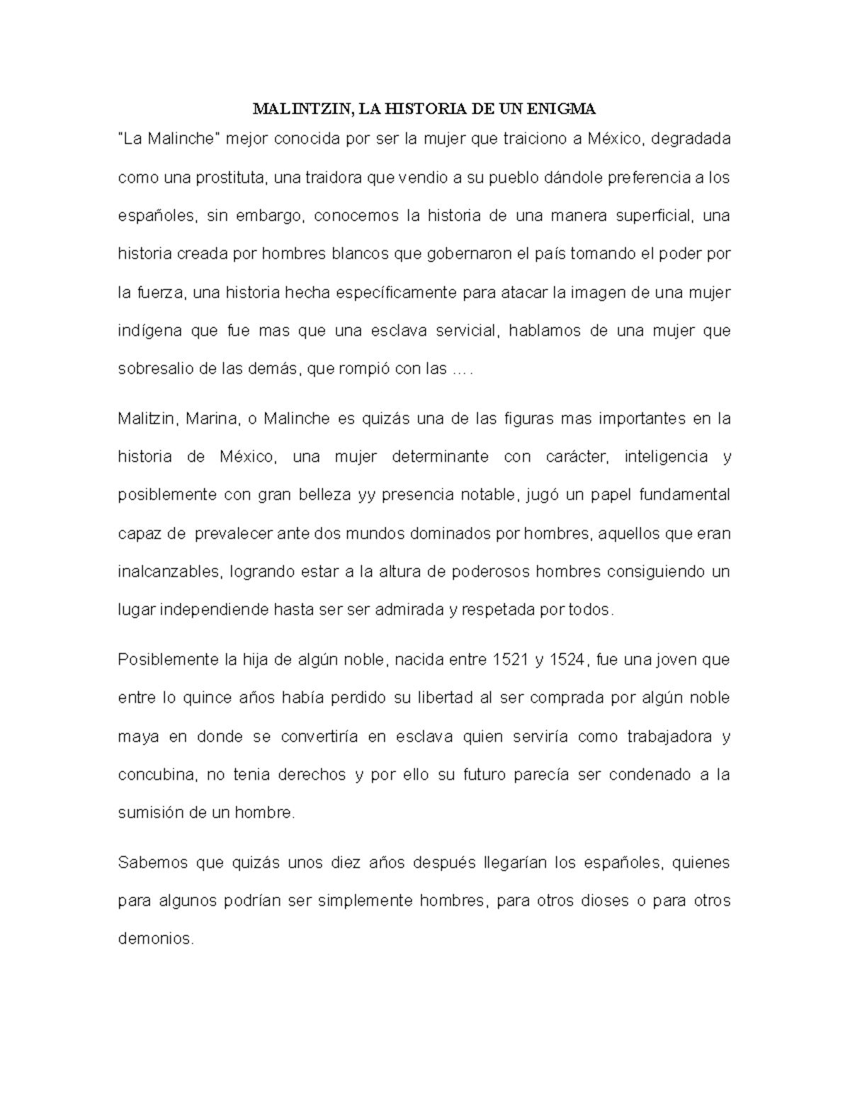 Malitzin La historia de un enigma - MALINTZIN, LA HISTORIA DE UN ENIGMA ...