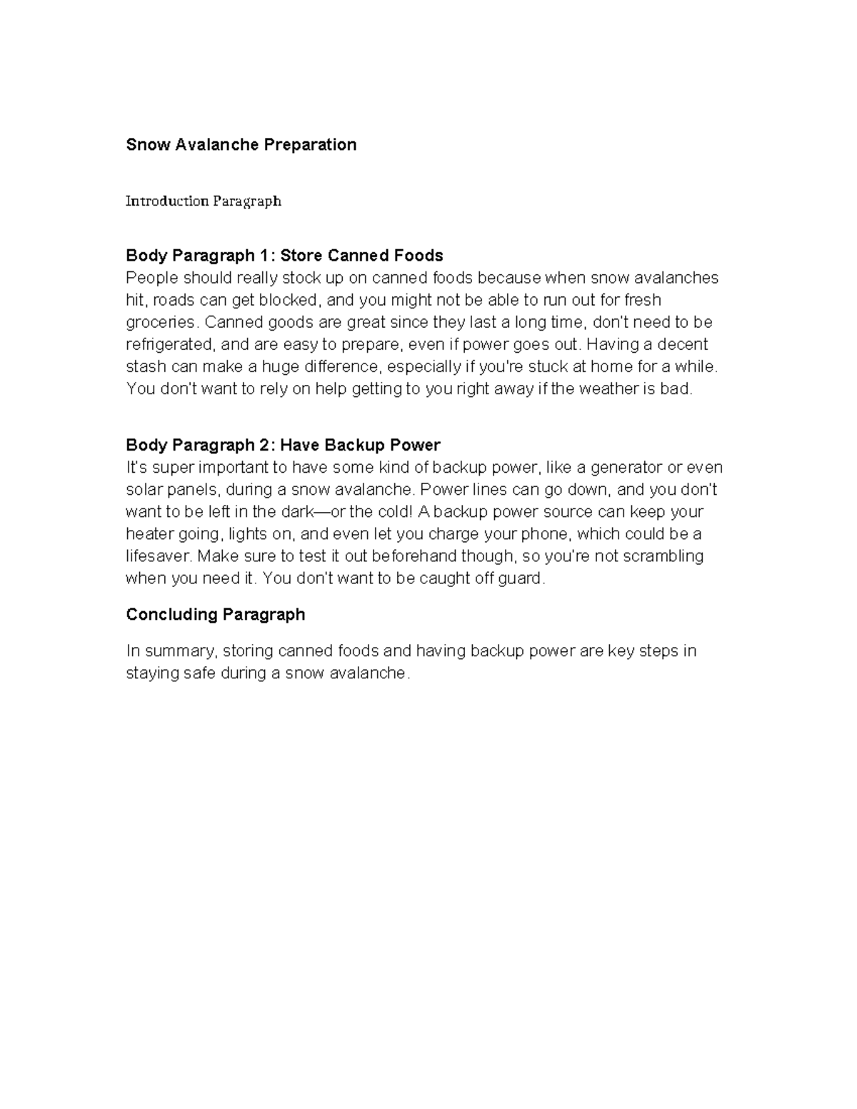 Snow Avalanche Preparedness: Essential Tips for Safety - Studocu