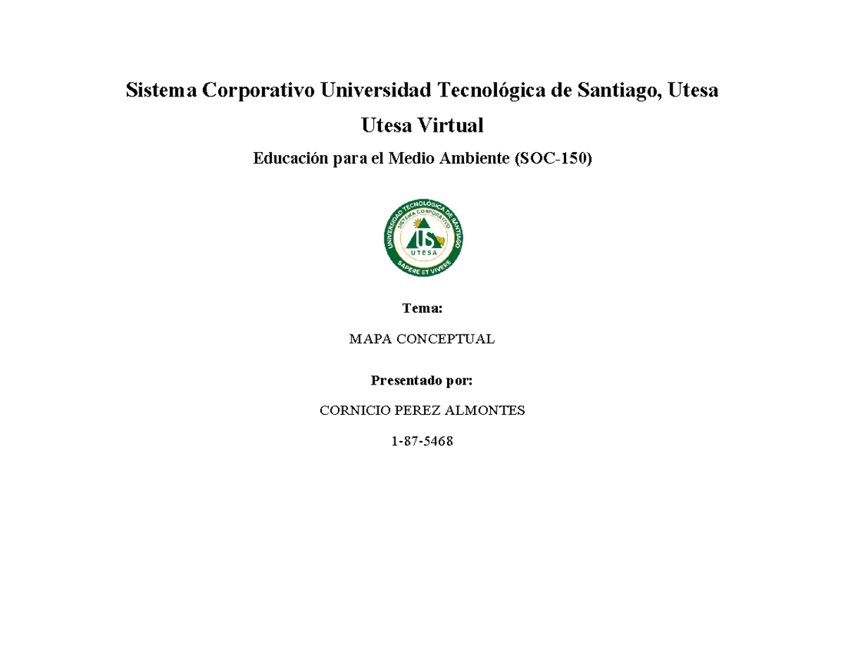Mapa Conceptual - Sistema Corporativo Universidad Tecnológica de ...